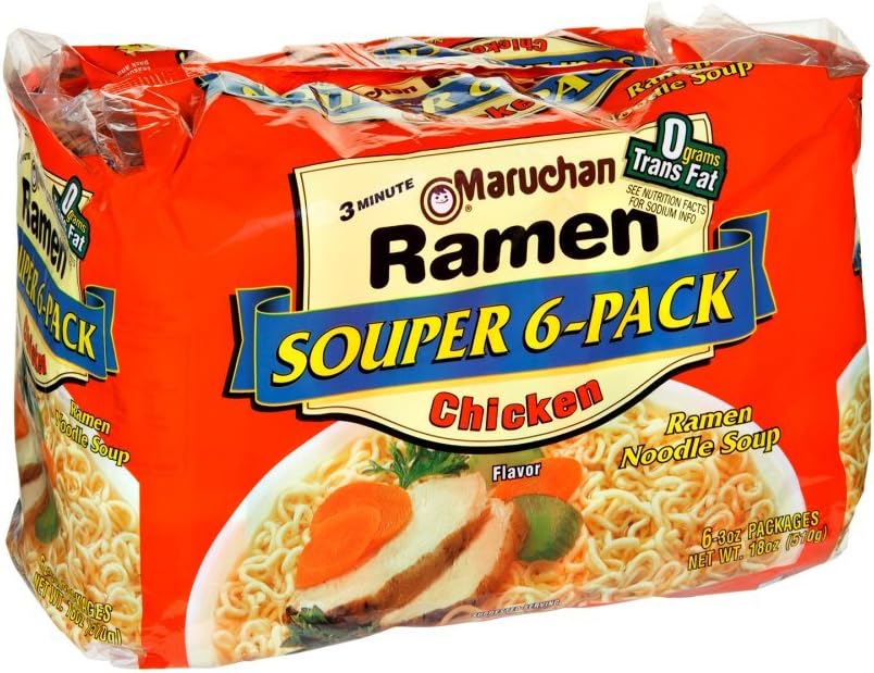 Amazon.com: Maruchan Ramen Noodles Chicken Flavor, 3 Ounce, 6 Count ...