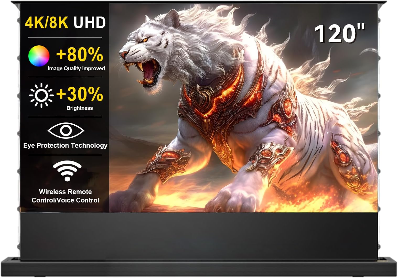 Amazon.com: IN&VI 120" Motorized Floor Rising Projector Screen for UST ...