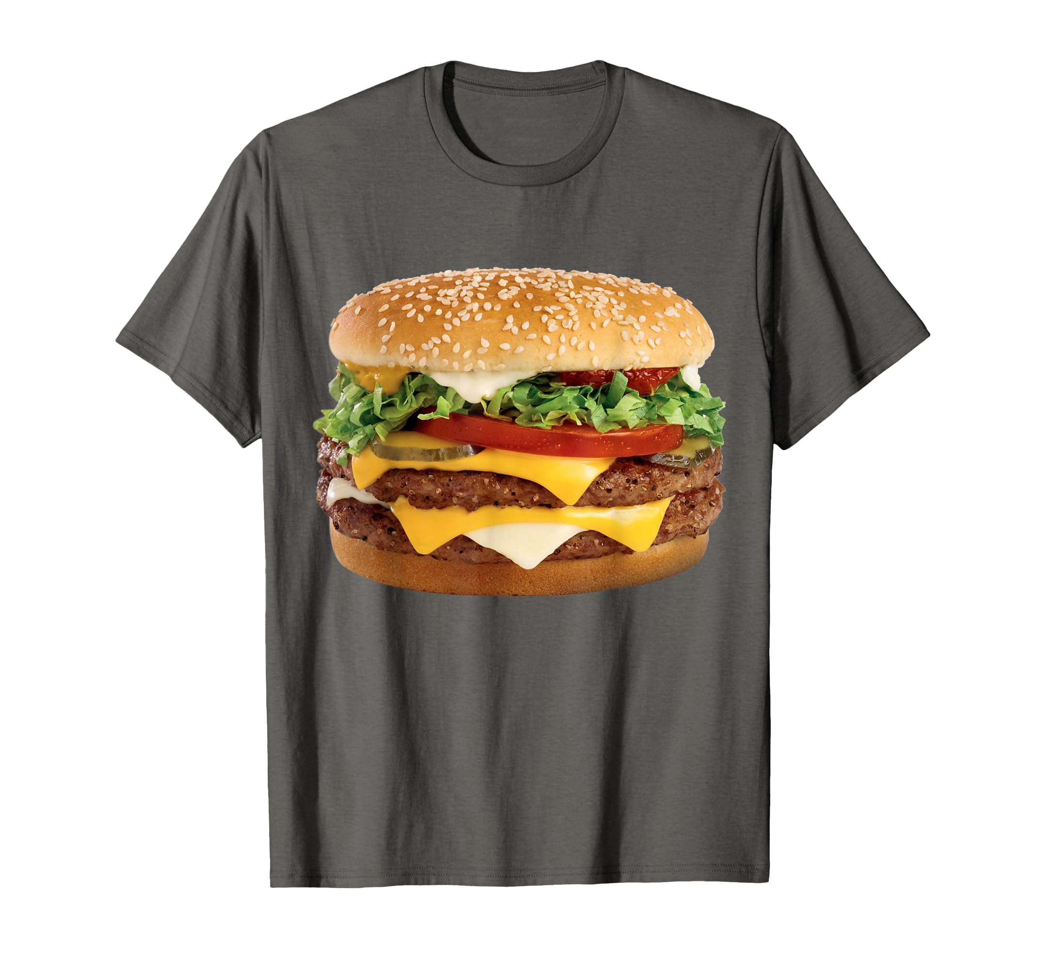 Amazon.com: Double Cheeseburger T-shirt (hilarious burger shirt) T ...