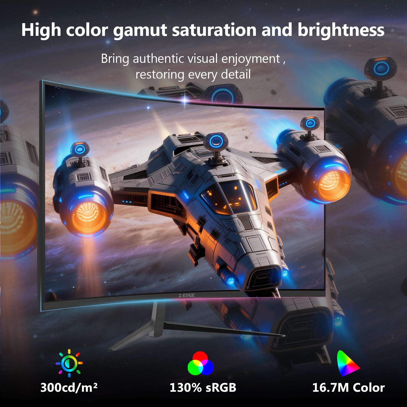 Snapklik.com : Z-Edge 27 Inch Curved Gaming Monitor, QHD 1440P 165Hz ...