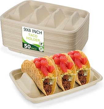 Amazon.com: BIRCHIO 50 Pack Heavy Duty Disposable Fiesta Taco Holders ...