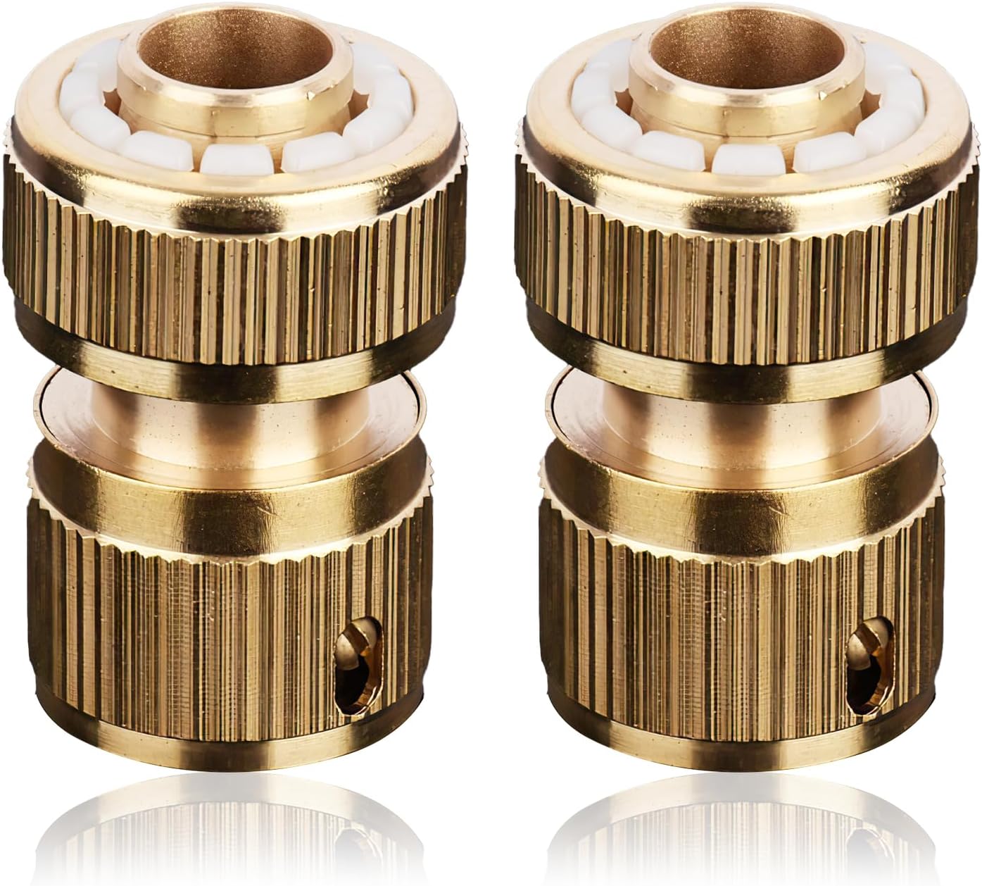 6 Pack Brass Garden Hose Connectors,2 Double Male Connector,2 Hose 1/2 ...