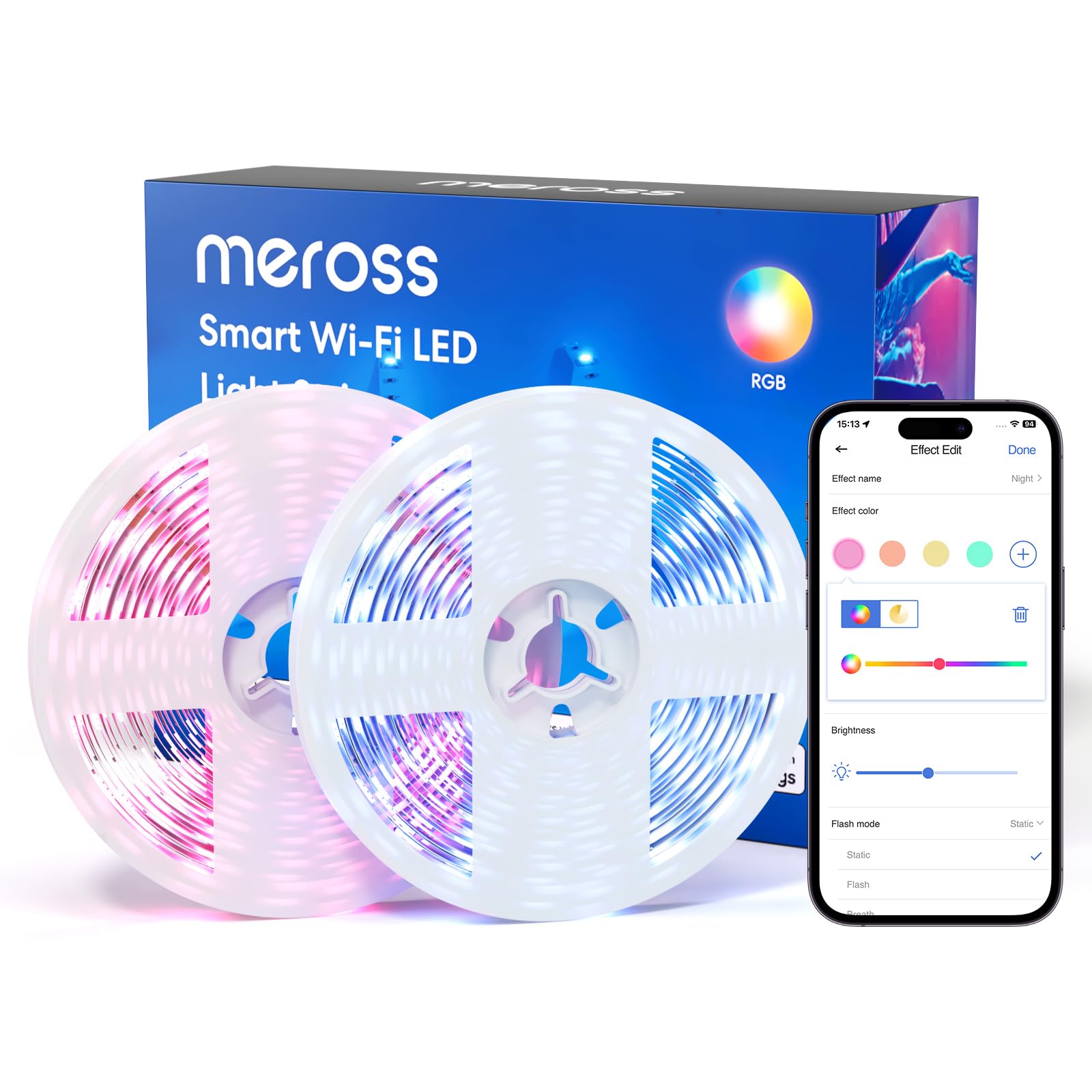 meross Smart LED Strip Light Works with Apple HomeKit 32.8ft WiFi RGB ...
