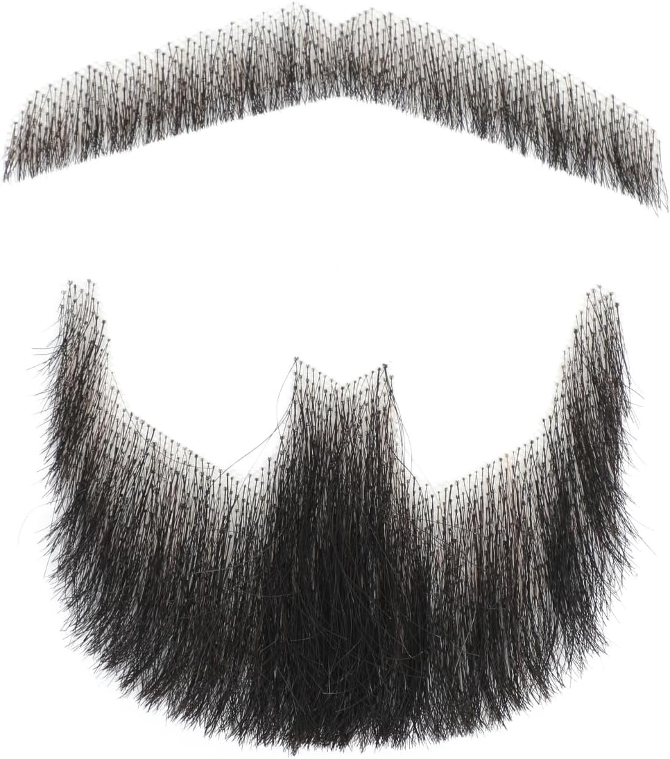 Amazon.com : Alinyasha Fake Beard Realistic 100% Human Hair Full Hand ...