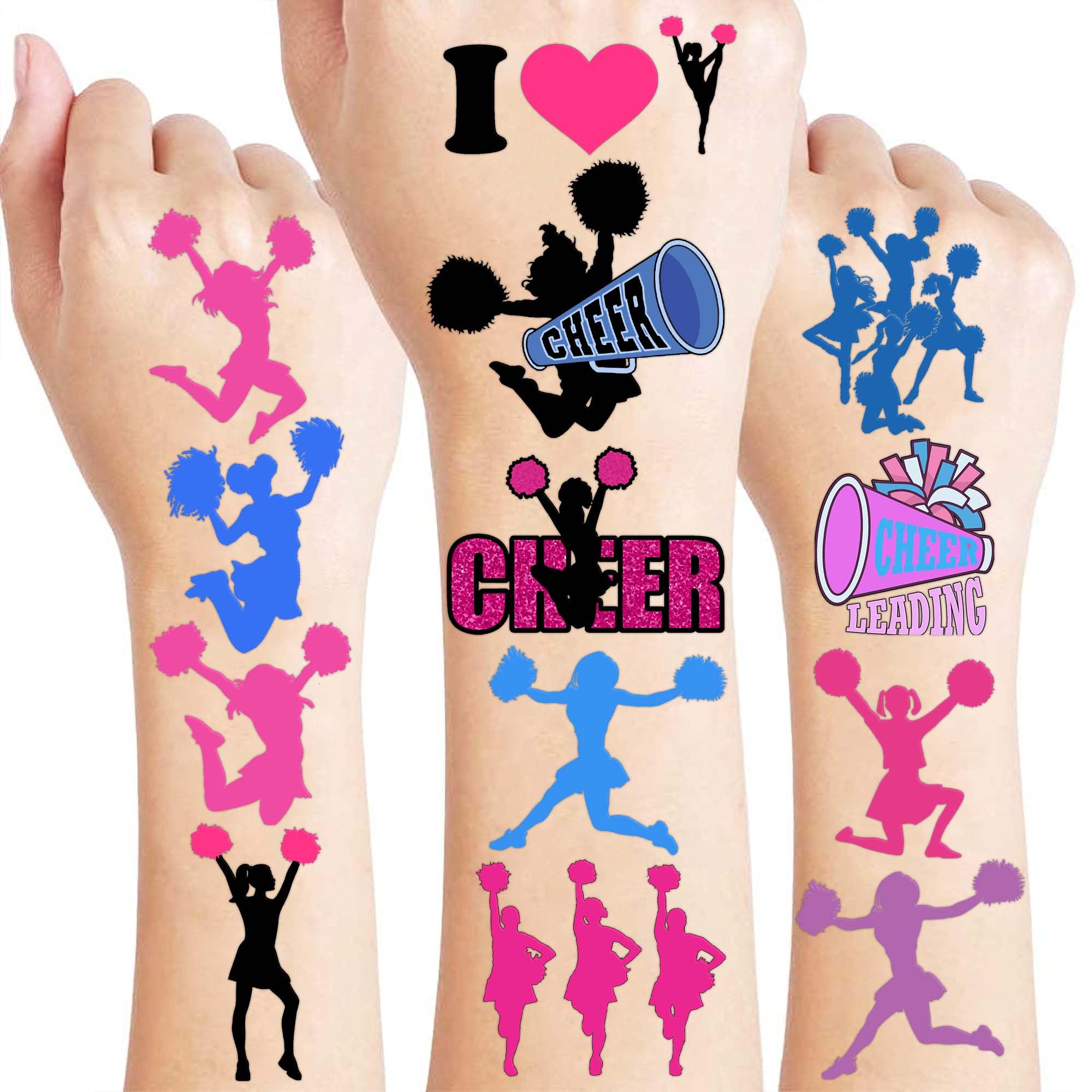 Cheerleading Spirit Tattoos Cheer Tattoos Peel & Stick 12 Piece