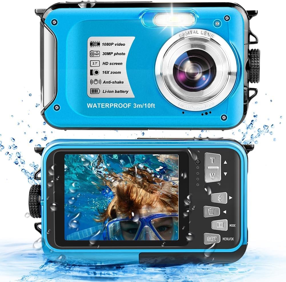 Amazon.com : Waterproof Camera Full HD 2.7K 48 MP Underwater Camera ...