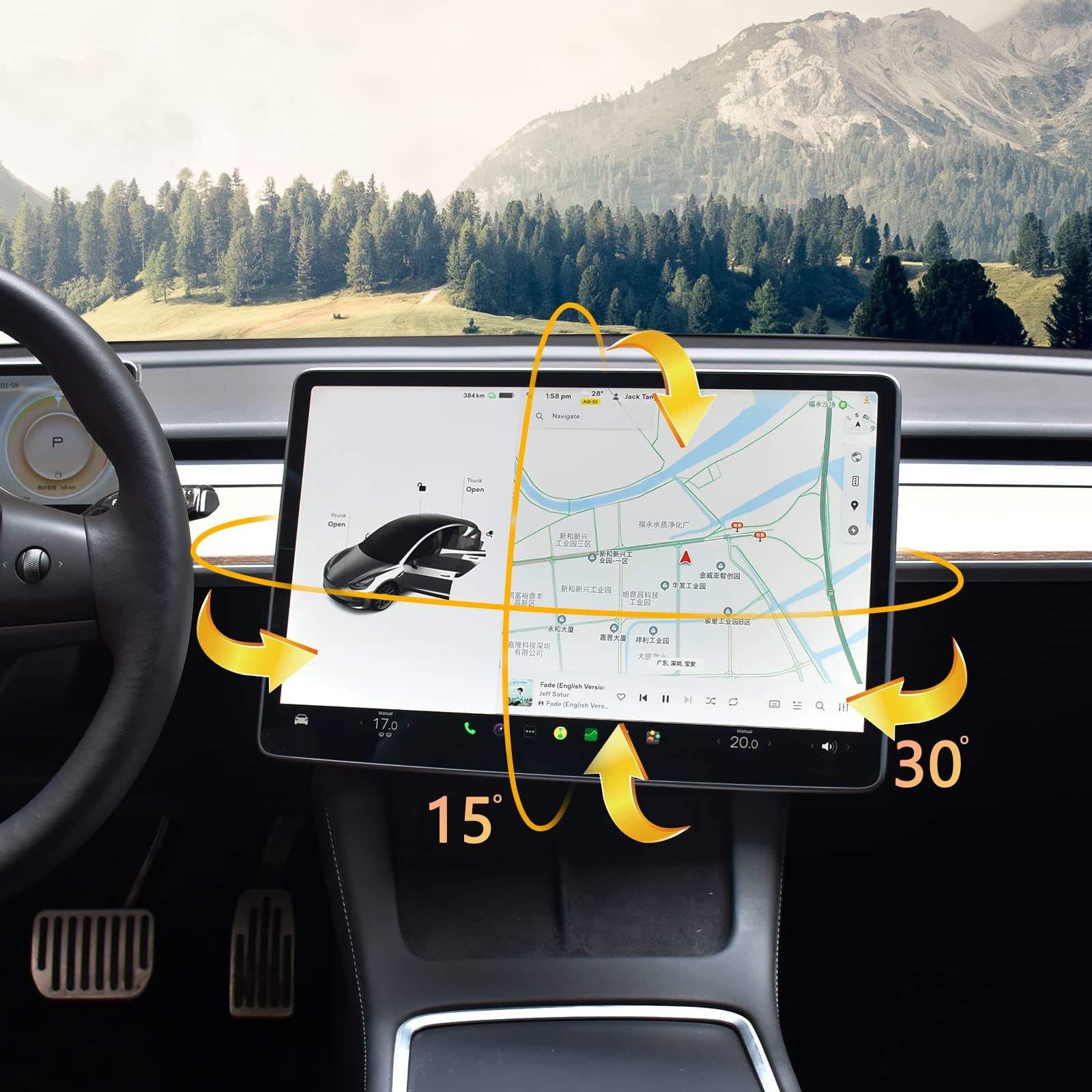 Buy Onlysay Screen Tilt Swivel for Tesla Model 3 2017-2023 and Tesla ...