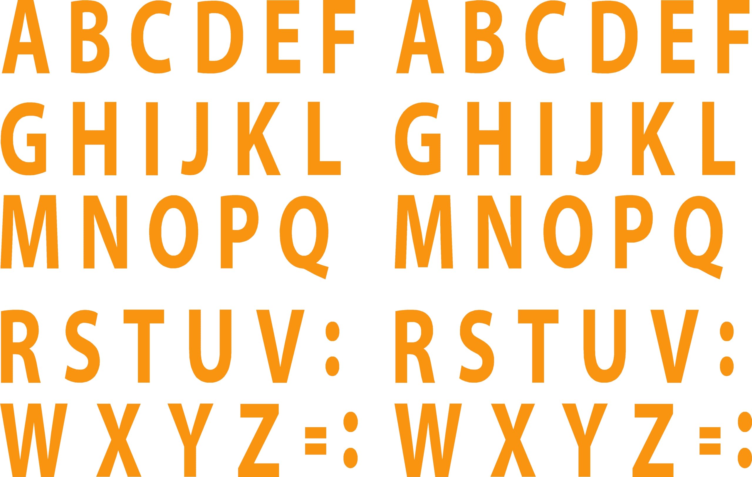 Amazon.com: A - Z Orange Alphabet Letters Stickers Vinyl Decals (2 Sets ...