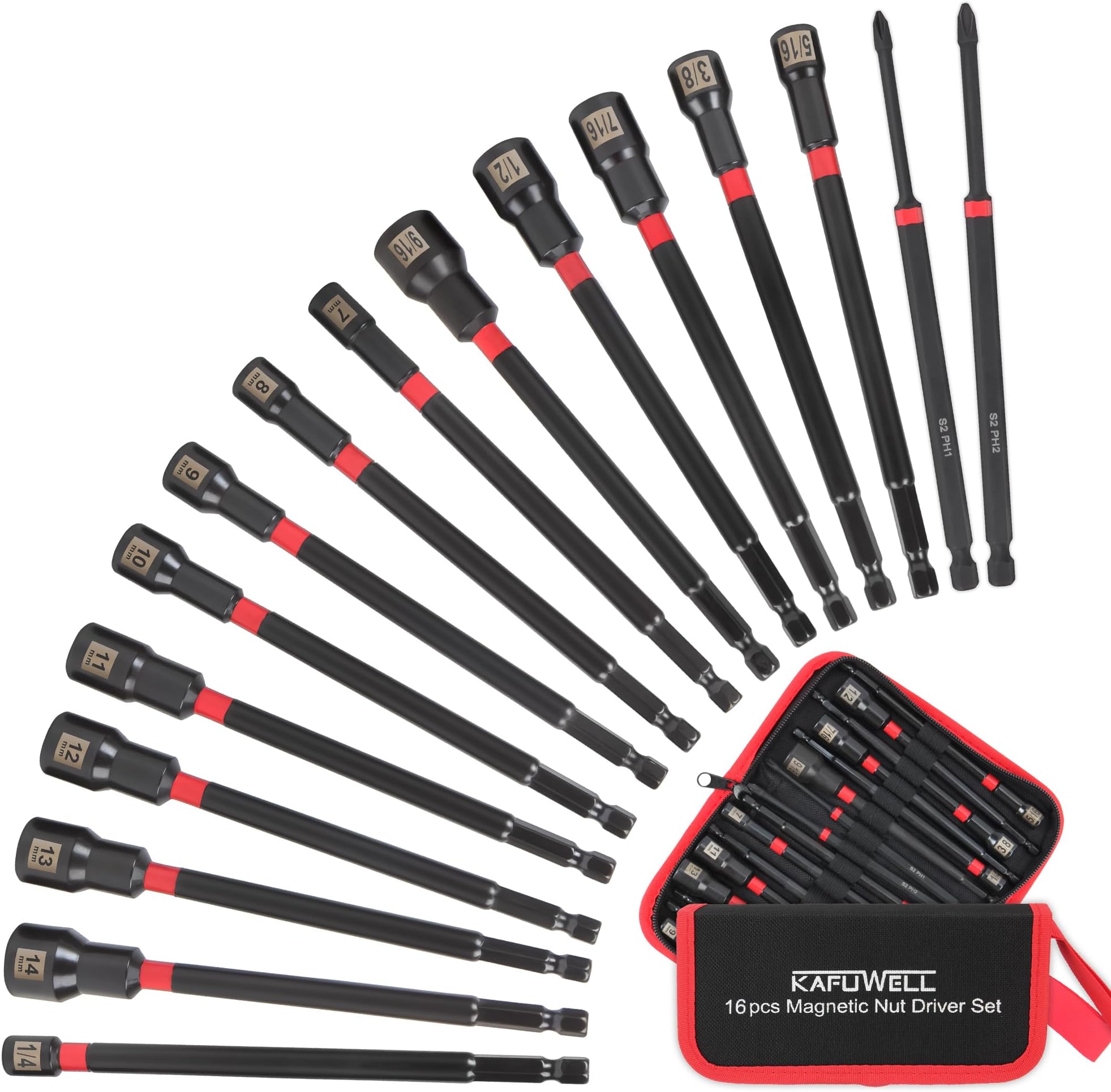 Amazon.com: Vorlestour 16PCS Magnetic Nut Driver Set - SAE & Metric Nut ...