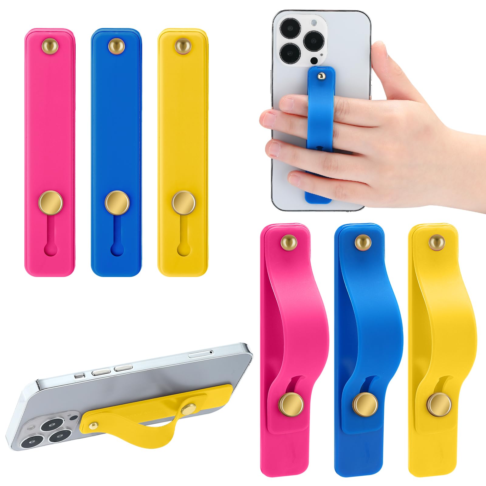 Amazon.com: Weewooday 6 Pieces Phone Grip Holder Cell Phone Grip Strap ...