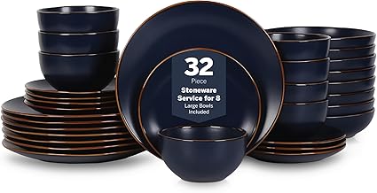 Amazon.com | Stone Lain Brasa Stoneware 32 Piece Modern Dinnerware Sets ...