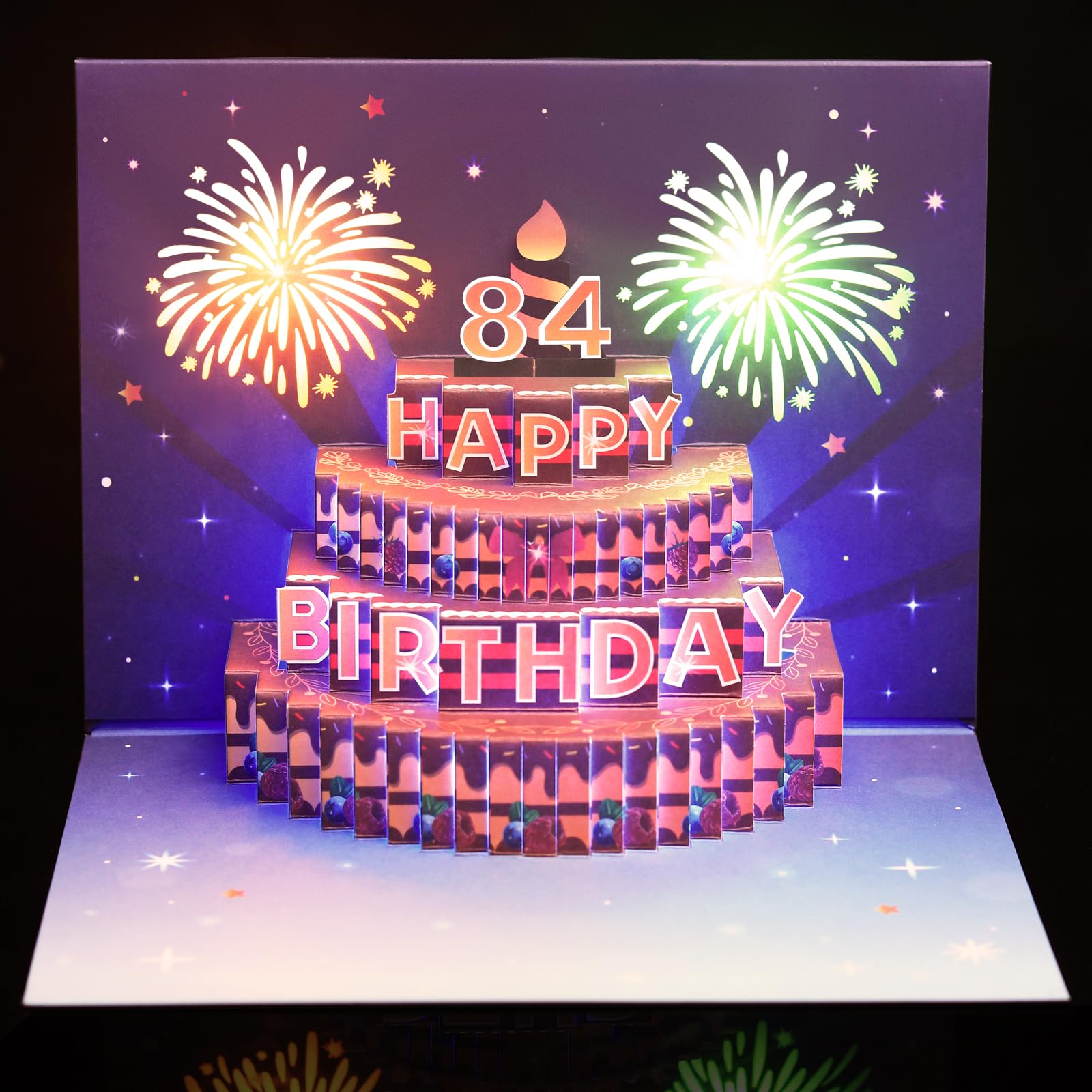 Snapklik.com : 84th Birthday Cards, Light And Music Birthday Cake Happy ...