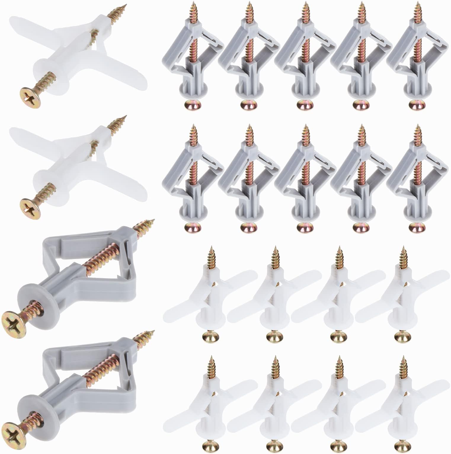 300 PCS White Wall Plugs, Expansion Nail Plugs, Plastic Screw Plugs ...