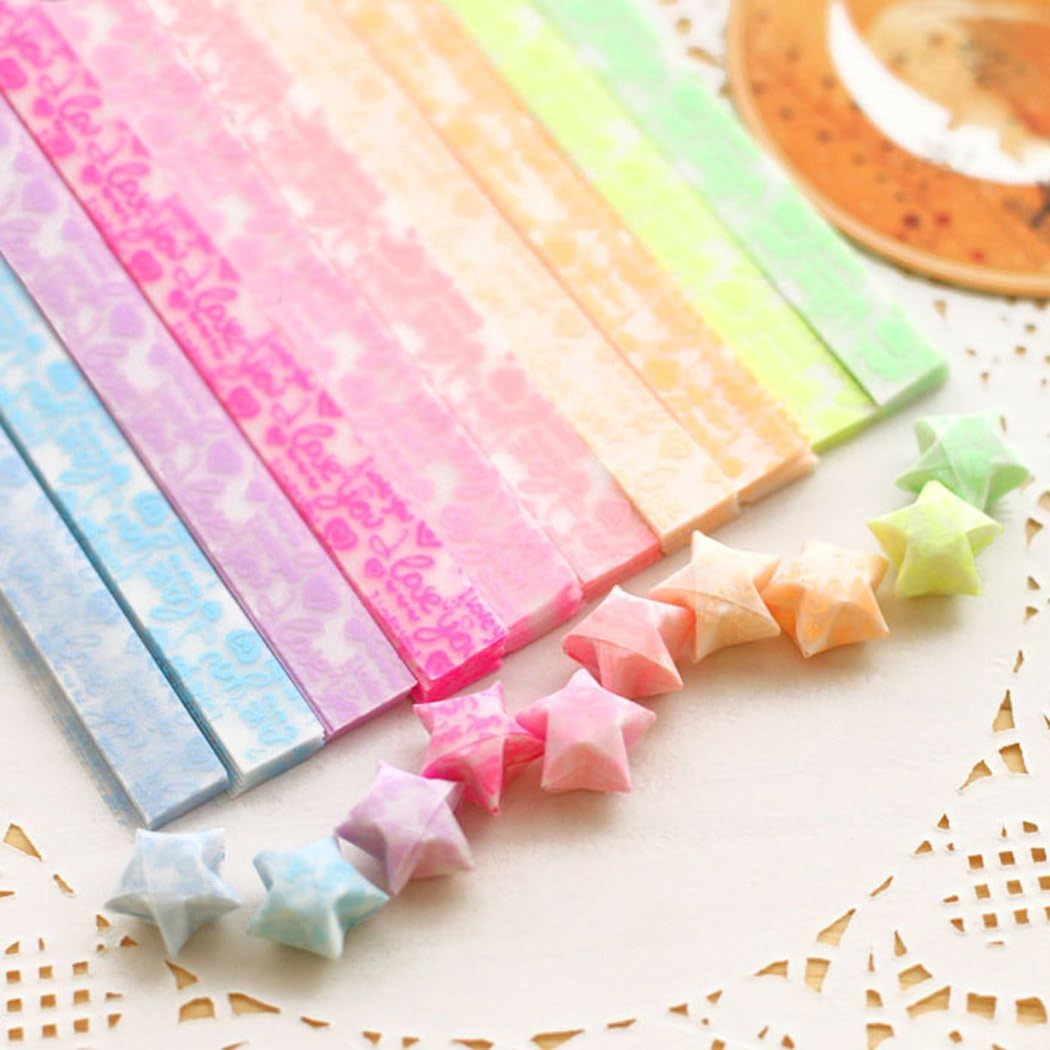 Amazon.com : Star Origami Paper - Star Shaped DIY Crafts (Blue Purple ...