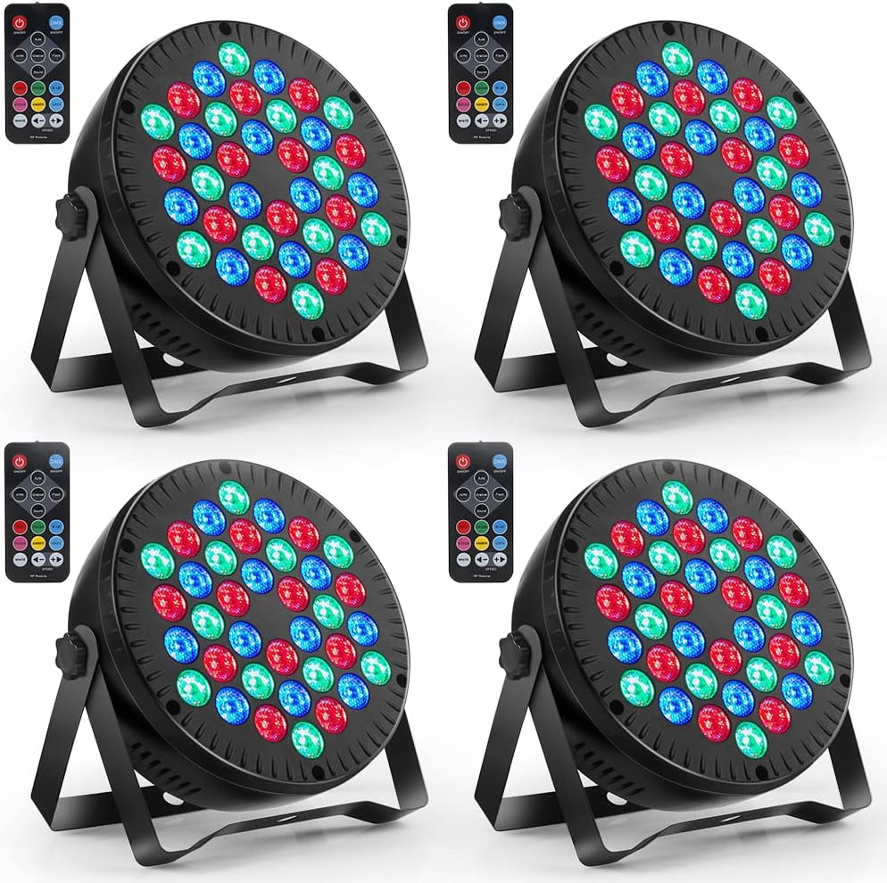 MOSFiATA W03 Par Light, RGB 36 LED Stage Lights Sound Activated DMX ...