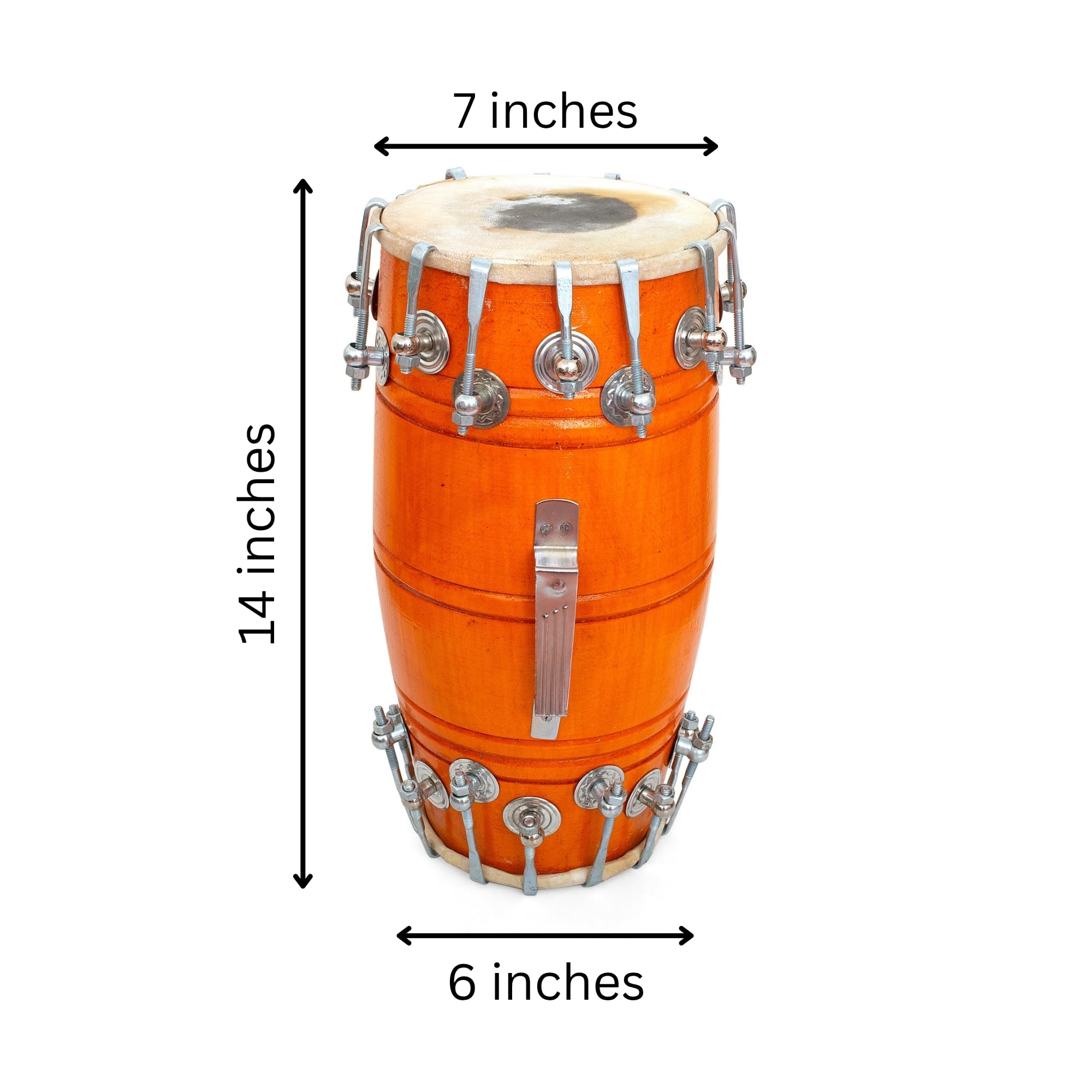 Nagada Sang Dhol 10 X 6 Inch Handmade Wooden & Leather Classical Indian ...