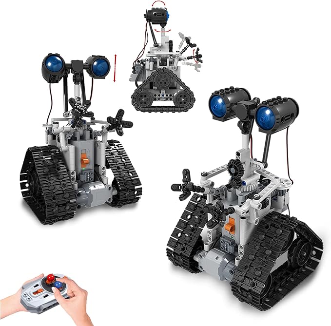 Amazon.com: WINNER SPACE STEM Remote Control Tracked Robot Building ...