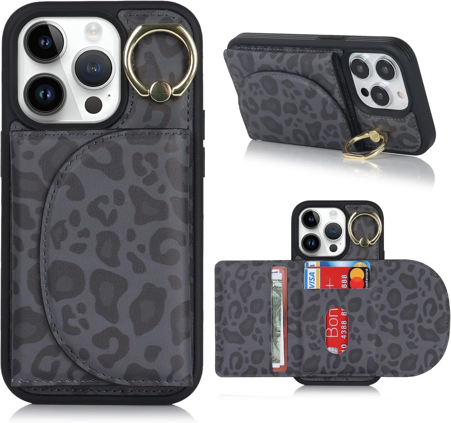 Amazon.com: Lipvina for iPhone 12 Pro Max/13 Pro Max Case with Card Holder - Credit Card Slot ...