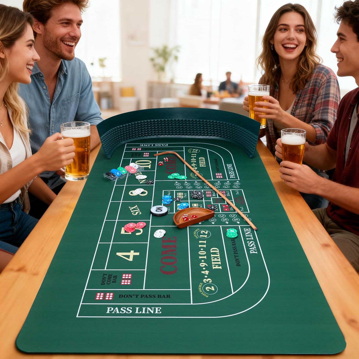 Amazon.com: NEWTRY Craps Game Set: 35”×70” Craps Tabletop Layout, 48x11 ...