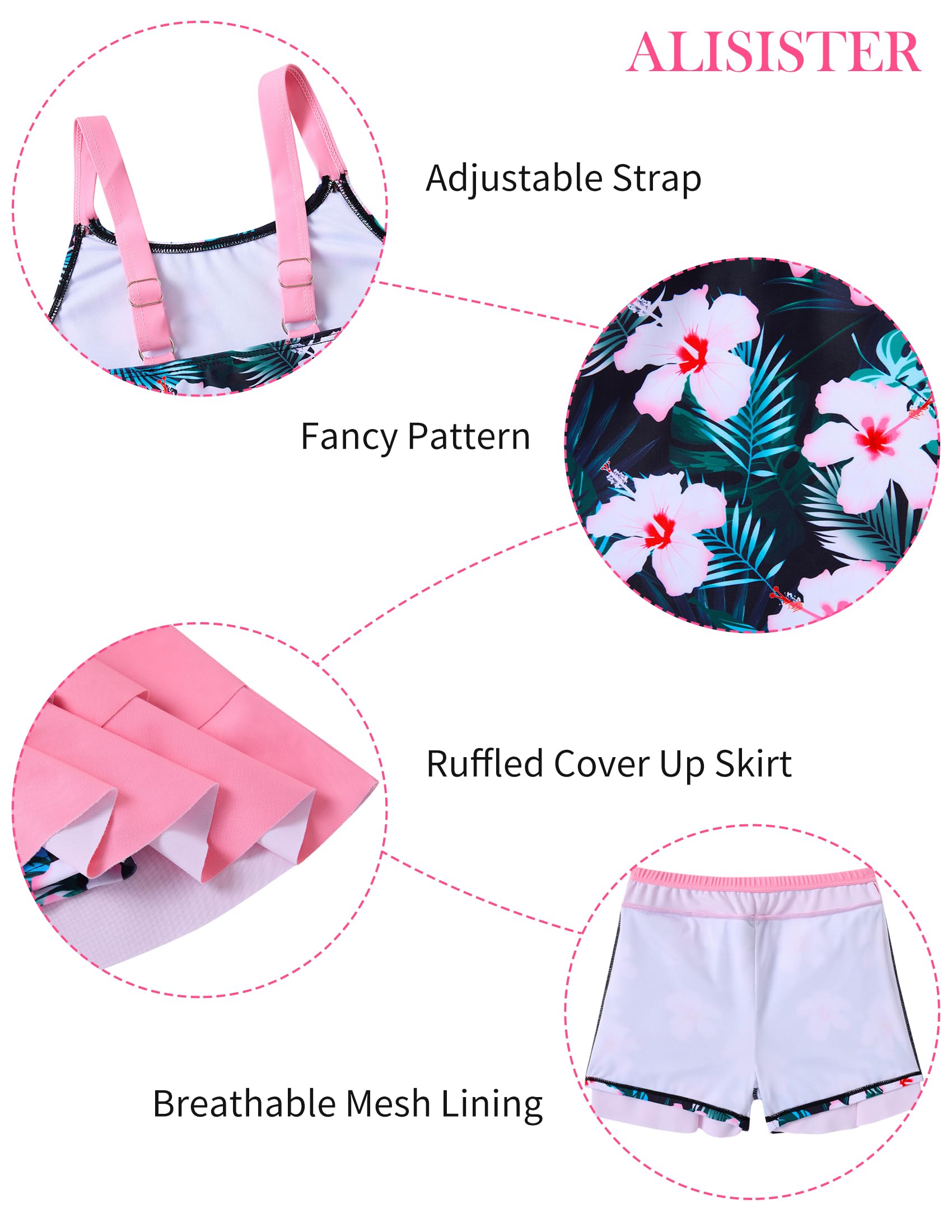 Snapklik.com : ALISISTER Girls Swimsuit Size 8 Bathing Suit Hawaiian ...