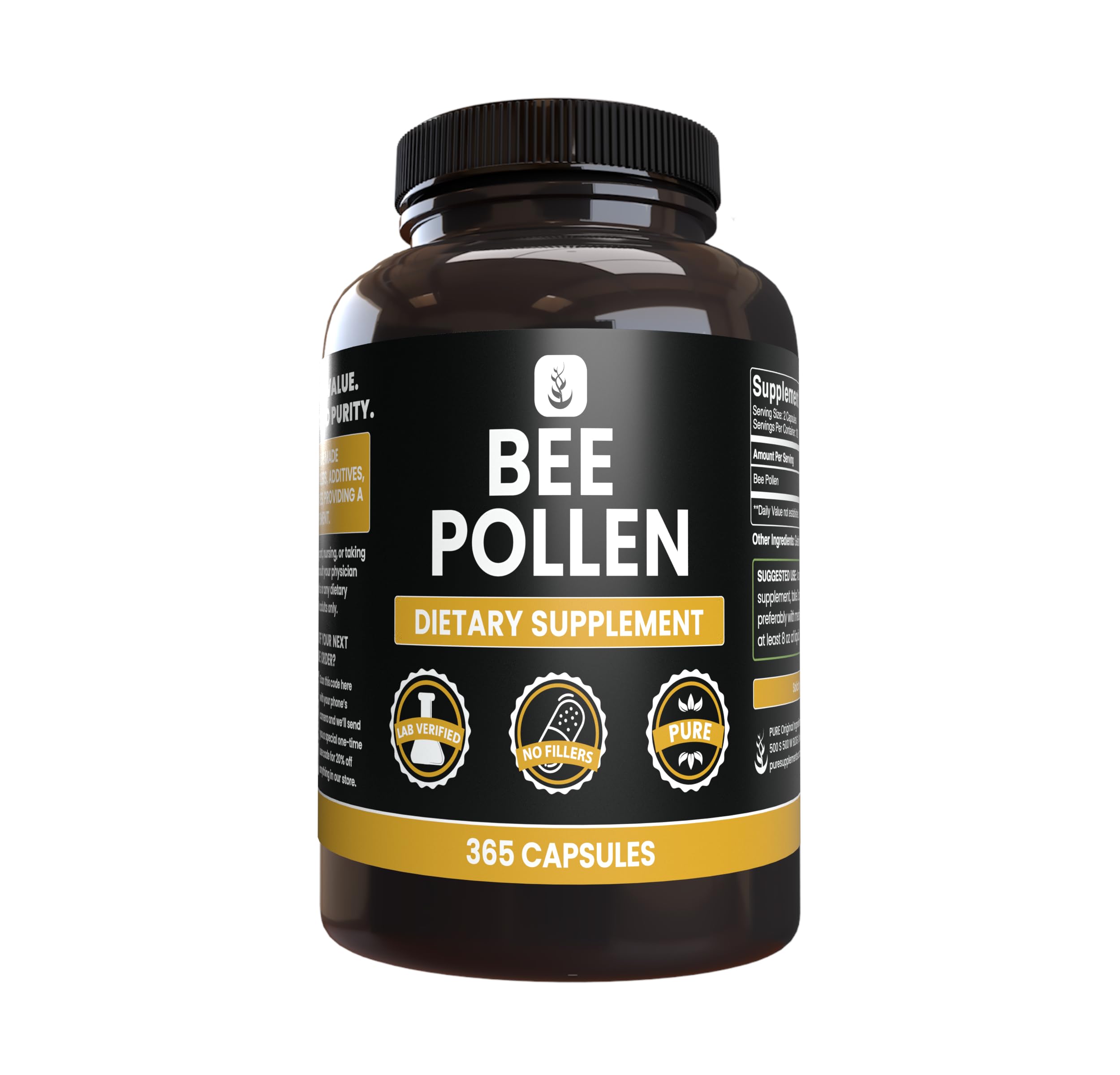 Amazon.com: Pure Original Ingredients Bee Pollen (365 Capsules) No ...
