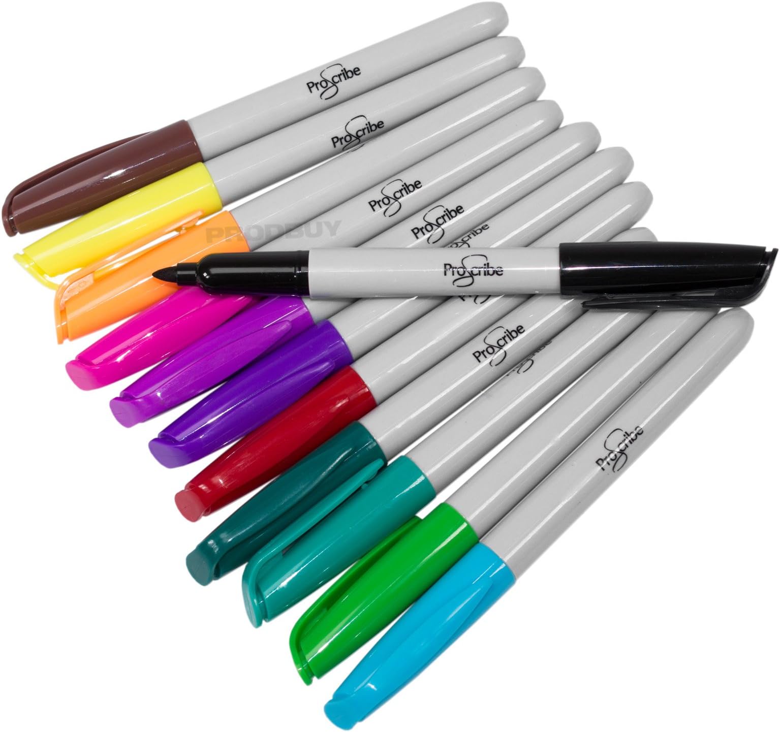 Pack of 12 Permanent Marker Pens Broad Tip Assorted Colours CD DVD Box ...