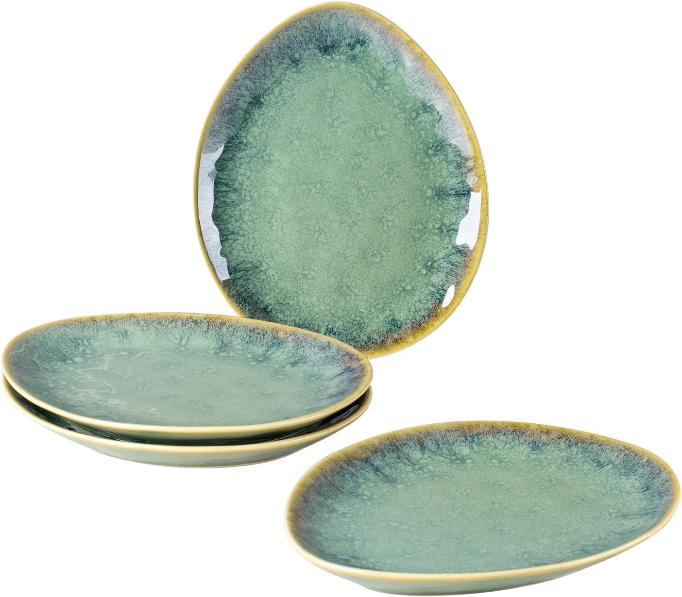 Amazon.com | Mora Ceramic Boho Leaves Plates Set of 6-7.8in - Dessert ...