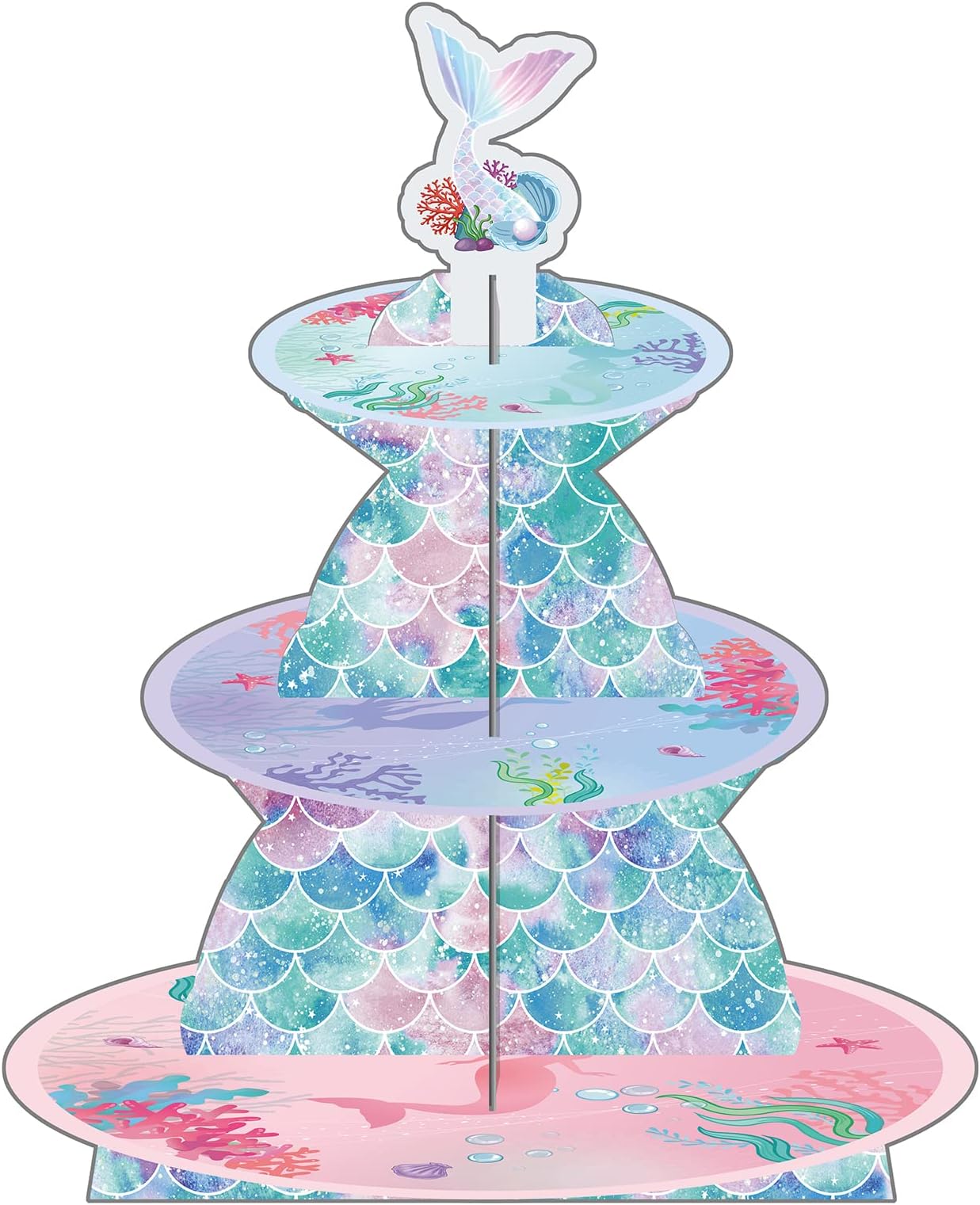 Amazon.com: Mermaid Cupcake Stand, Under The Sea Mermaid Themed Party ...