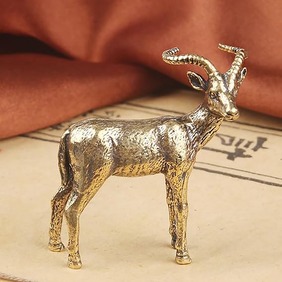 Amazon.com: LOTONJT Solid Brass Antelope Statue Gazelle Sculpture ...