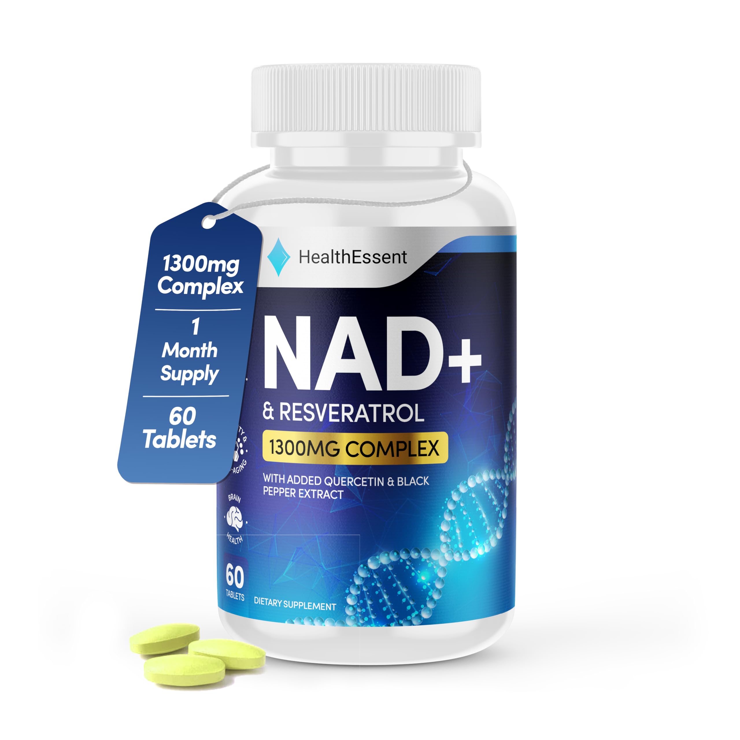 NAD+ Supplements UK, Superior 1300mg Antioxidant Blend, Max Absorption ...
