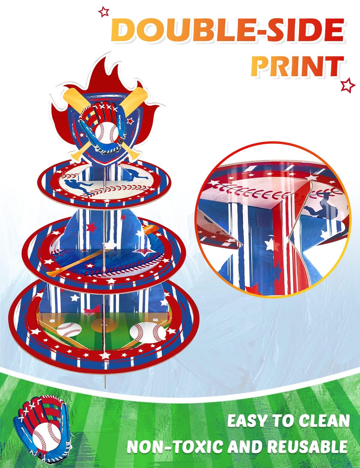 Snapklik.com : Baseball Cupcake Stand - Football Themed Birthday ...