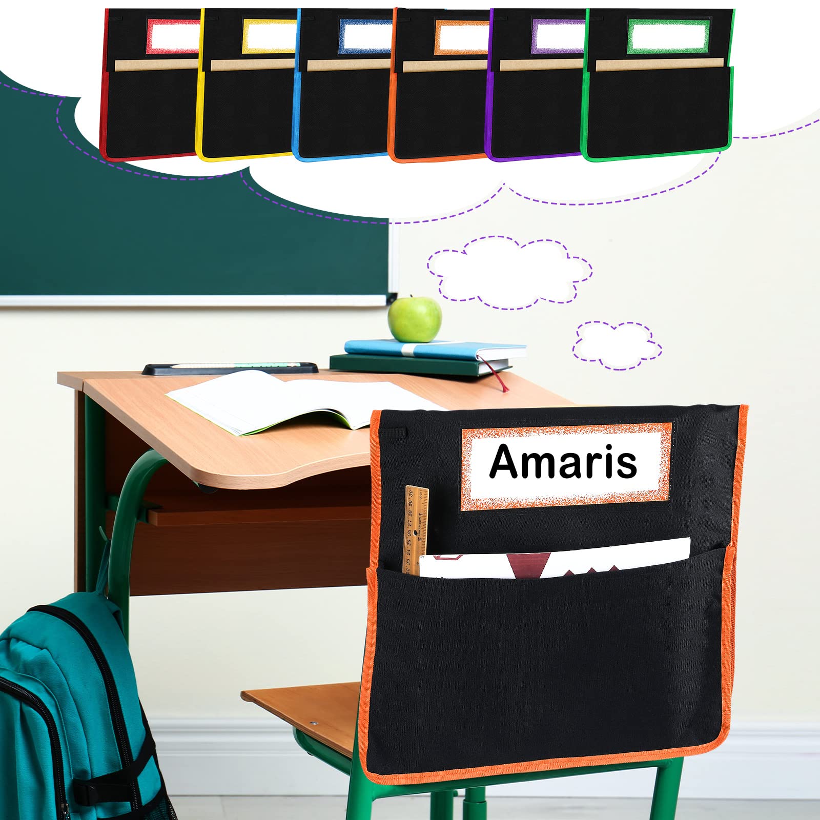 Snapklik.com : 16 X 17 Inch Classroom Chair Pockets Buddy Pocket Chart ...