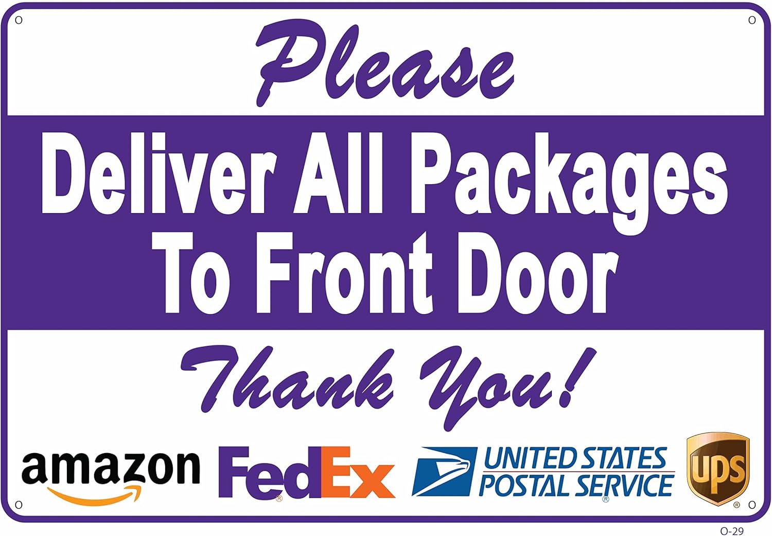 Amazon.com : DELIVER ALL PACKAGES TO FRONT DOOR Sign(B) – A Clear ...