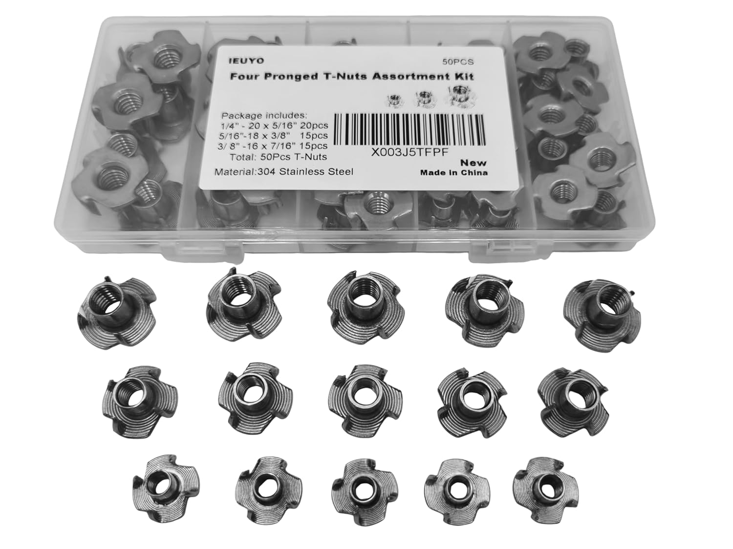 T Nut Tee Nut 4 Pronged T-Nut Tee Nut,4 Pronged T Blind Nut Stainless ...