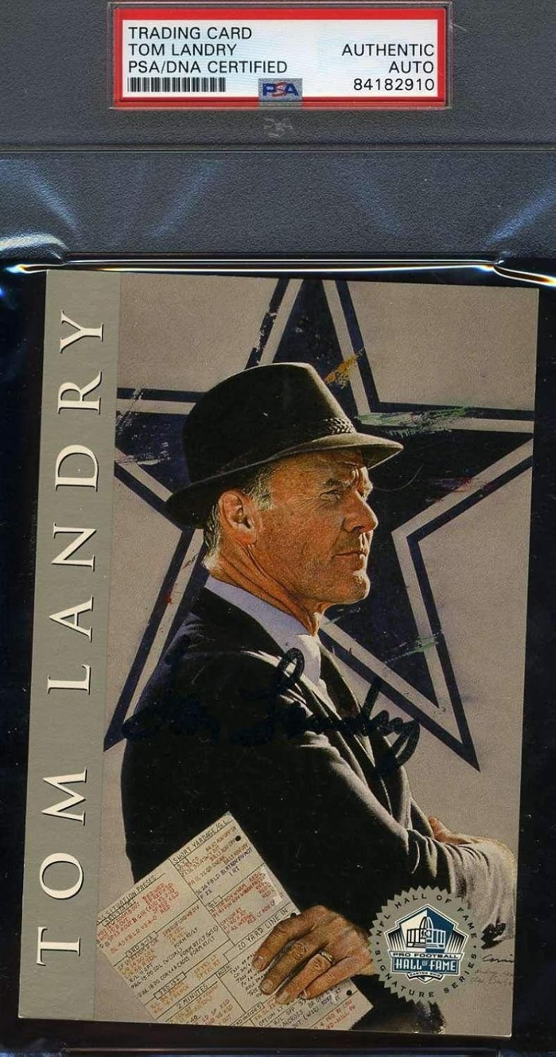 Tom Landry Autograph Signed 1998 Platinum HOF Signature Series Postcard ...