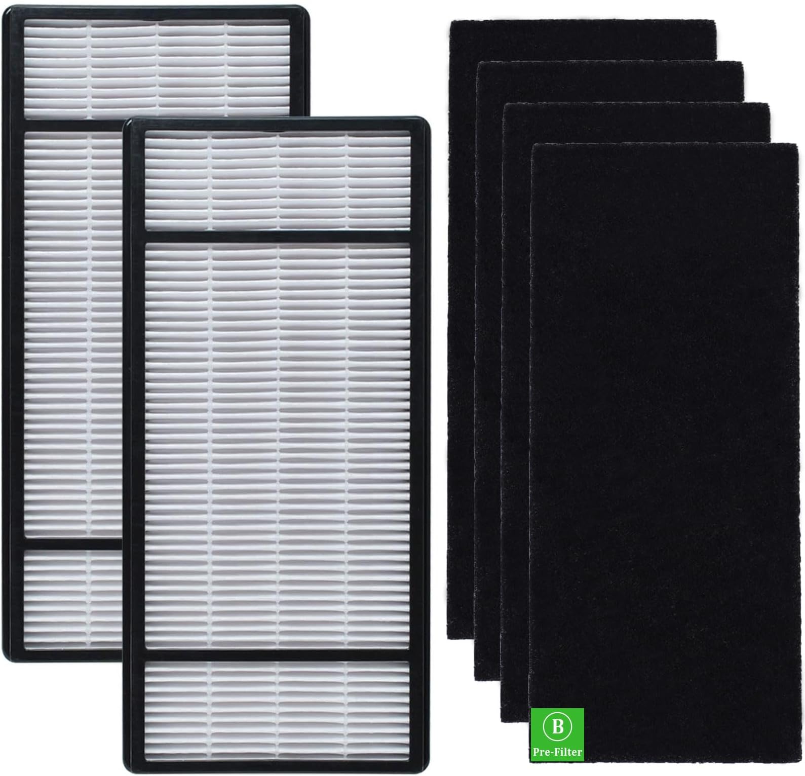 2 True HEPA Replacement Filter H and 4 Carbon Pre Filter B Compatible ...
