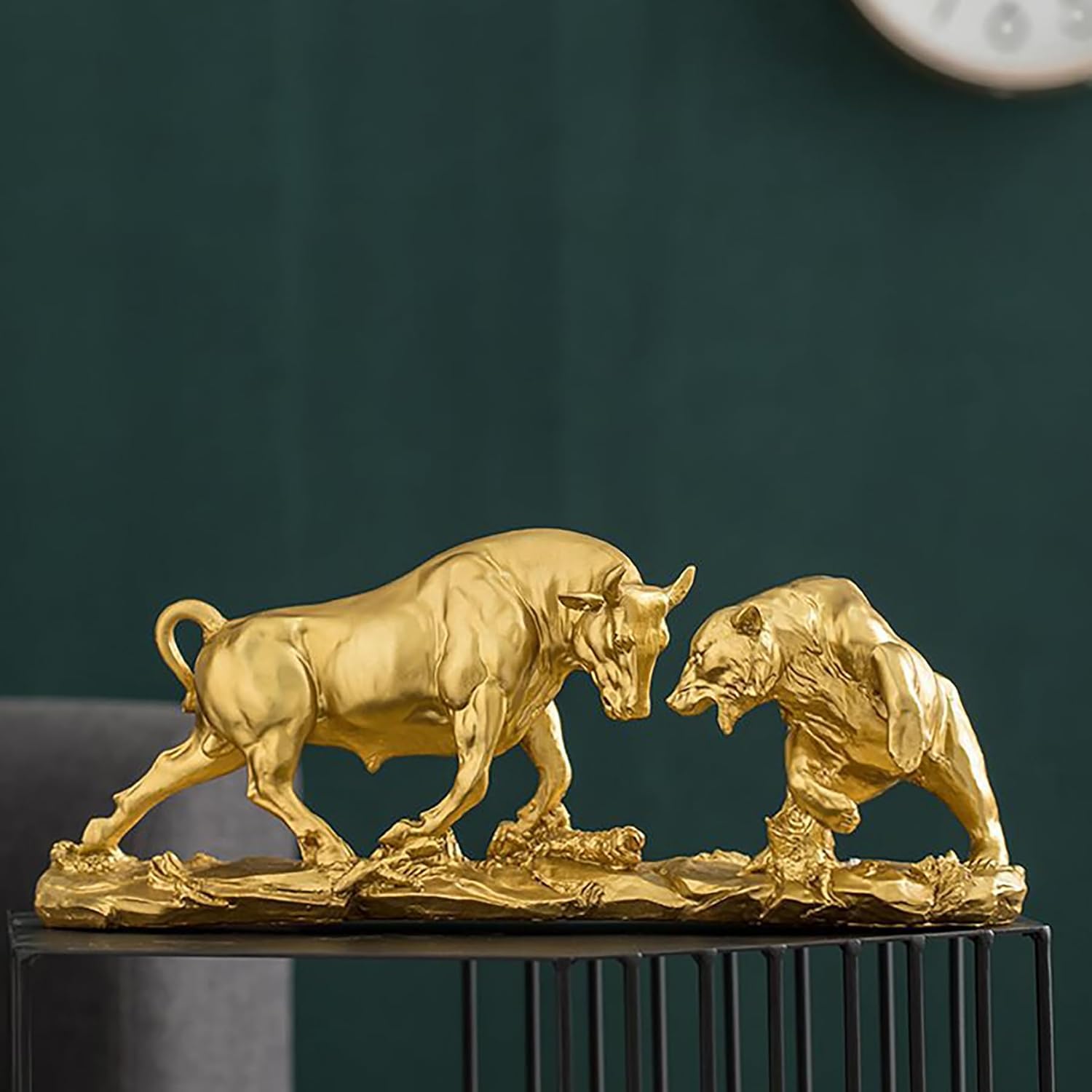 Amazon.com: HWHDJ Bull and Bear Statue,Resin Abstract Tabletop Decor ...