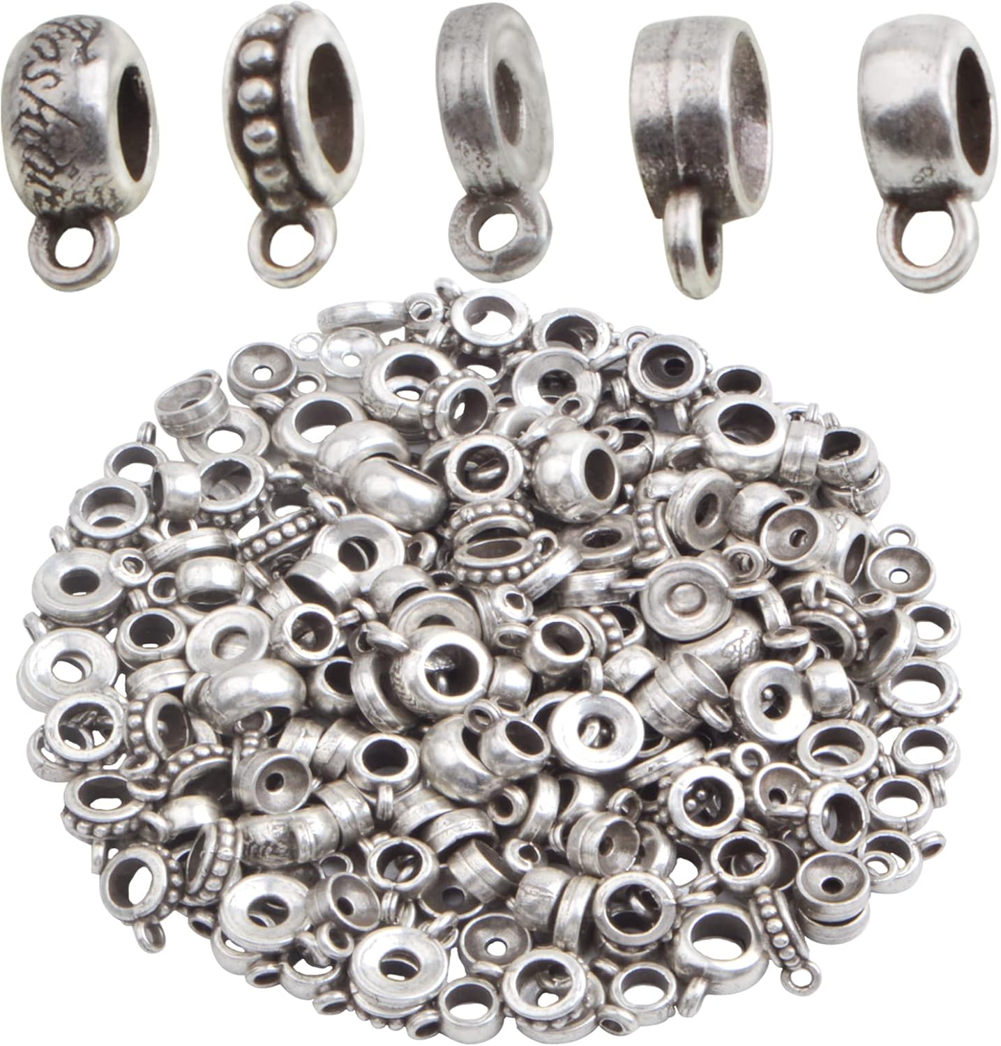 Amazon.com: 100 Gram 925 Sterling Silver Bail Tube Beads Alloy Bail ...