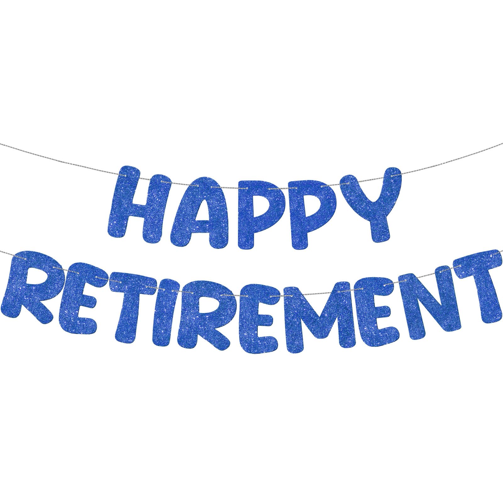 Amazon.com: Fulmoon Pre Strung Happy Retirement Banner Glitter ...