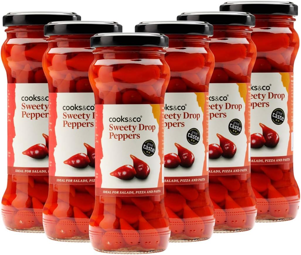 Cooks & Co Sweety Drop Red Peppers in Brine, 6 x 235g : Amazon.co.uk ...