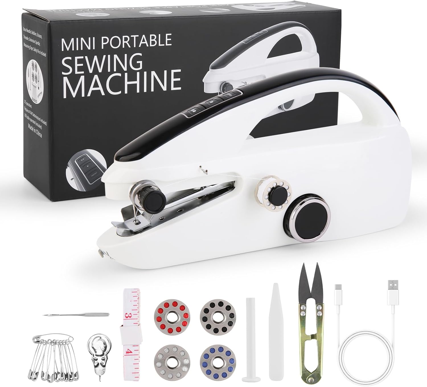 Amazon.com: Inspack Handheld Sewing Machine for Beginners,Hand Held ...