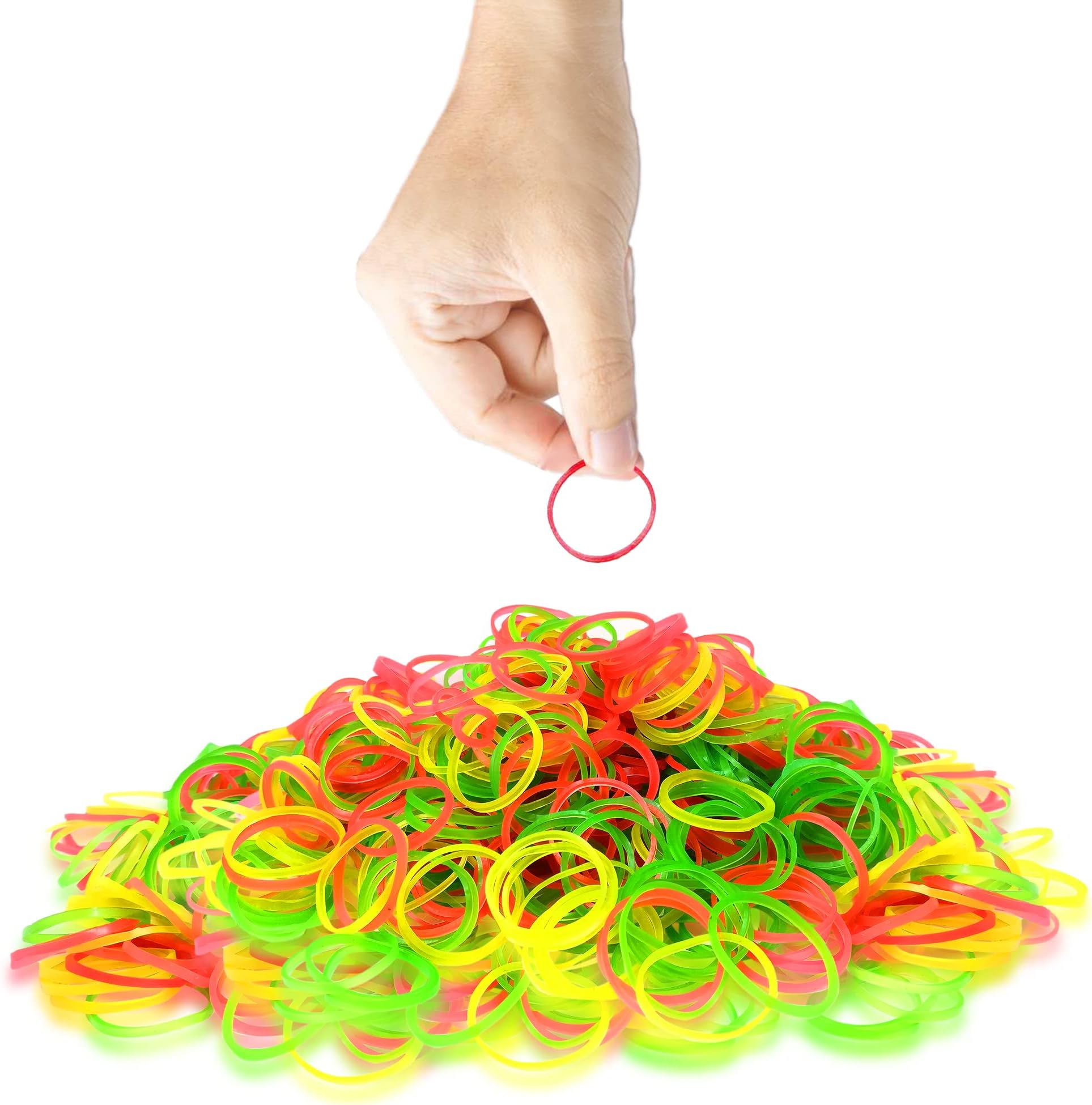 GLUN® Elastic Bands 2 Inches Fluorescent Color Rubber Band for School ...