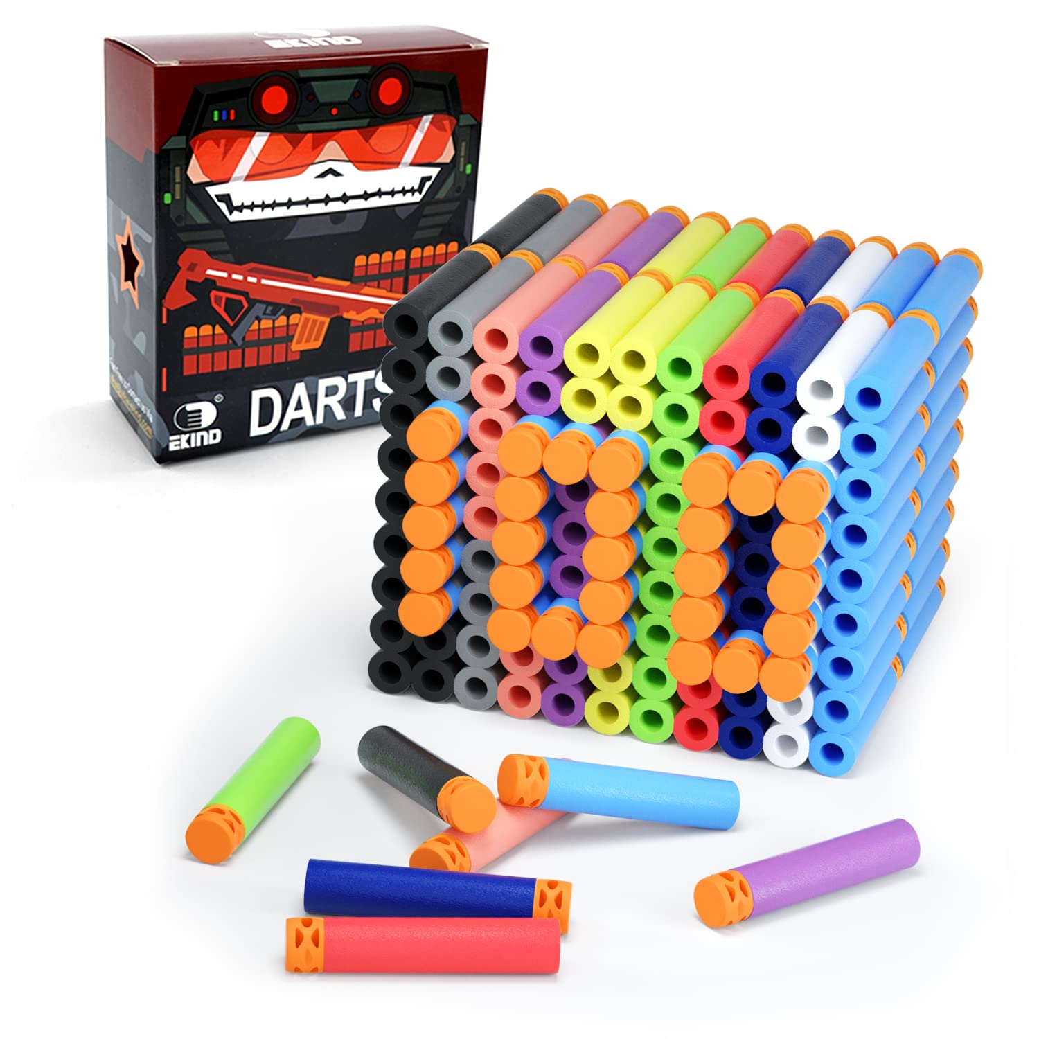 EKIND 100 Pcs 7.2cm TPR Waffles Soft Head Darts Refill Foam Bullet ...