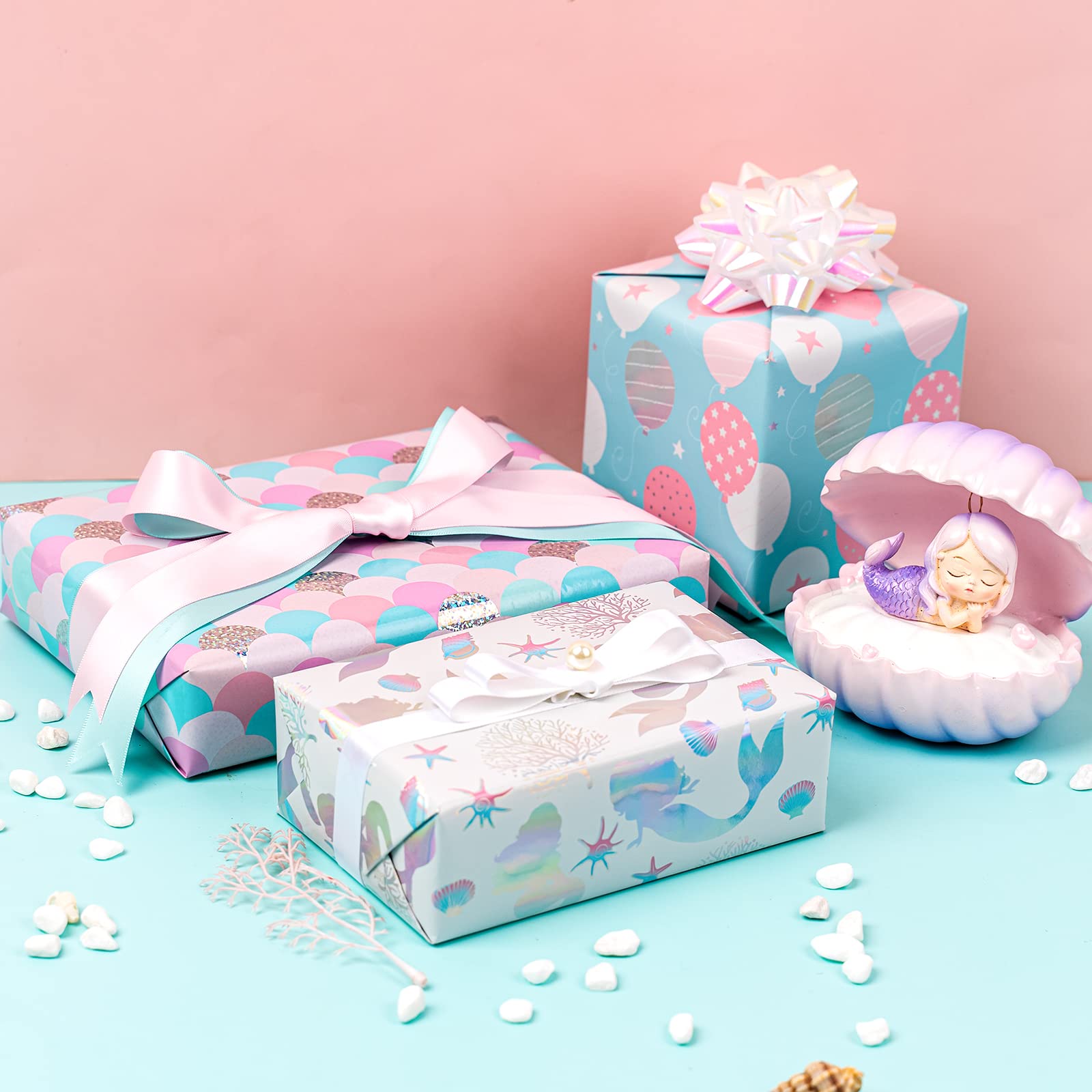Snapklik.com : WRAPAHOLIC Mermaid Wrapping Paper Roll - Mini Roll - 3 ...