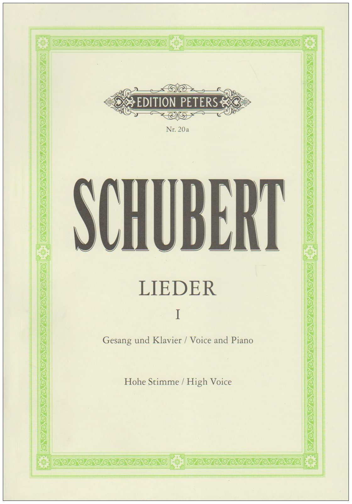Schubert: Songs, Vol. 1 (High Voice with Piano) (EP20A): Sheet (Edition ...