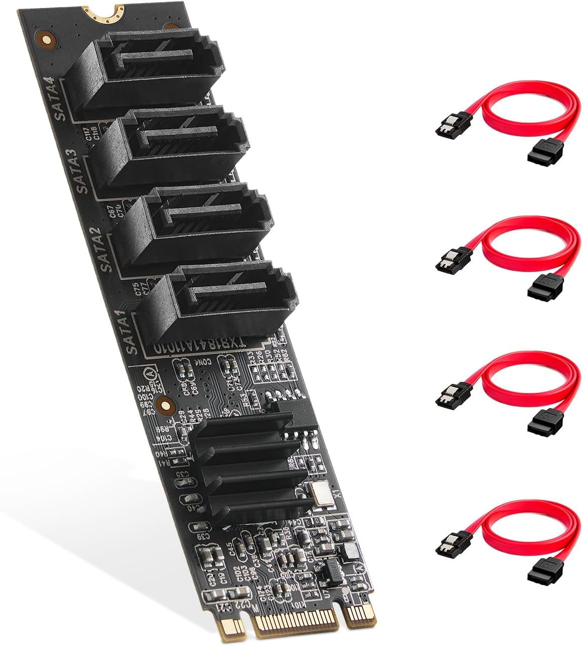 Amazon.com: M.2 to SATA 3.0 Adapter [6-Port], RIITOP M.2 NVMe to 6 ...