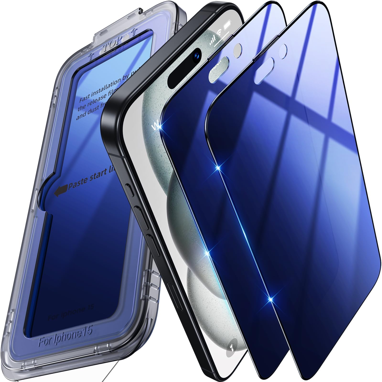 Amazon.com: UltraGlass Ultra Top 9H+ Glass for iPhone 15 Privacy Screen ...