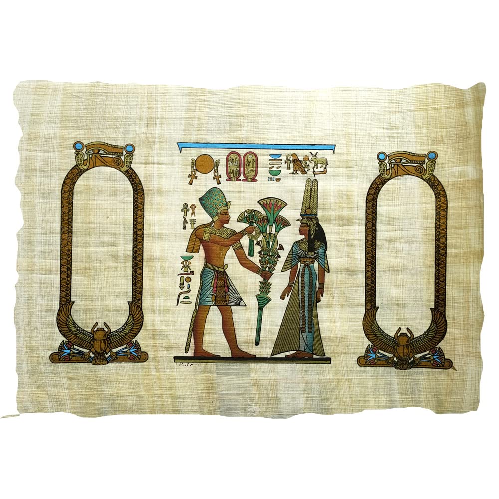 Buy Original Egyptian Papyrus Papyrus II with her Nefertari Woman. Made ...