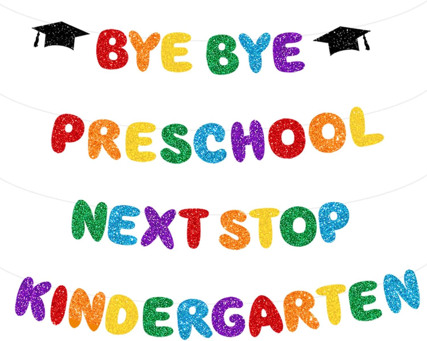 Amazon.com: Bye Bye Preschool Next Stop Kindergarten Banner, Preschool ...