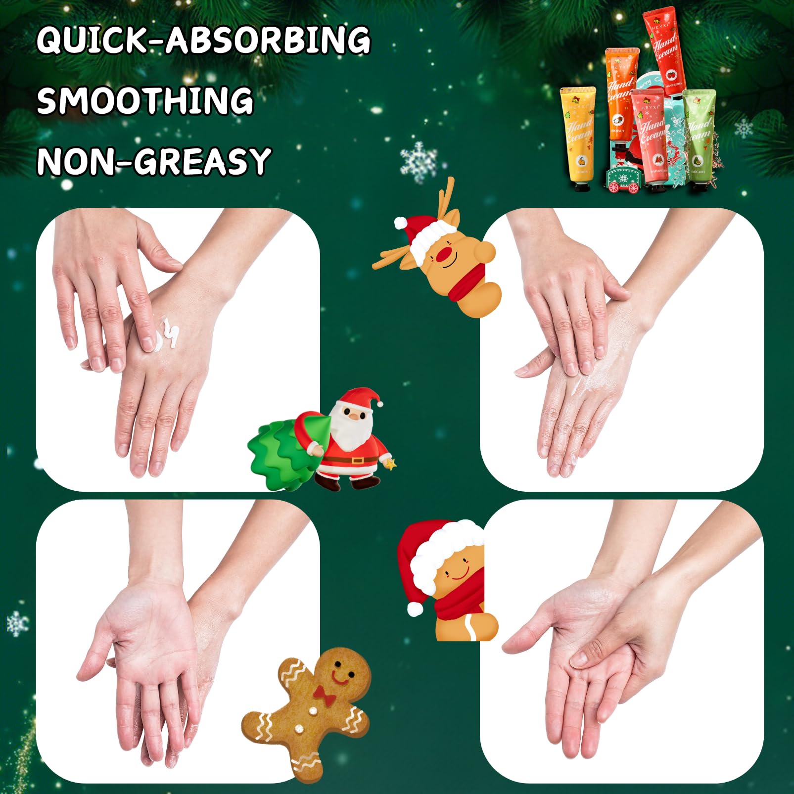 Christmas Hand Cream Gift Set for Women 5 pcs (530ml), Hand Cream for ...